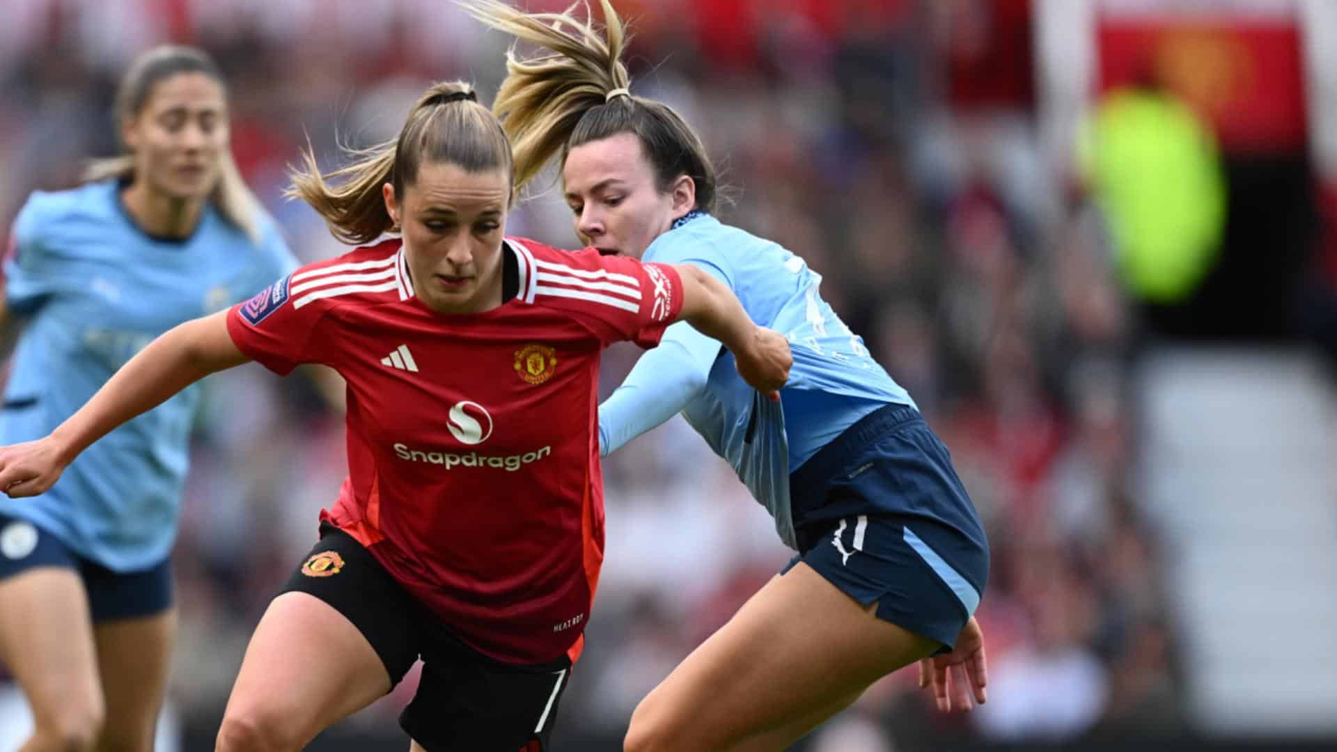 What TV channel is the WSL Manchester derby on this weekend?